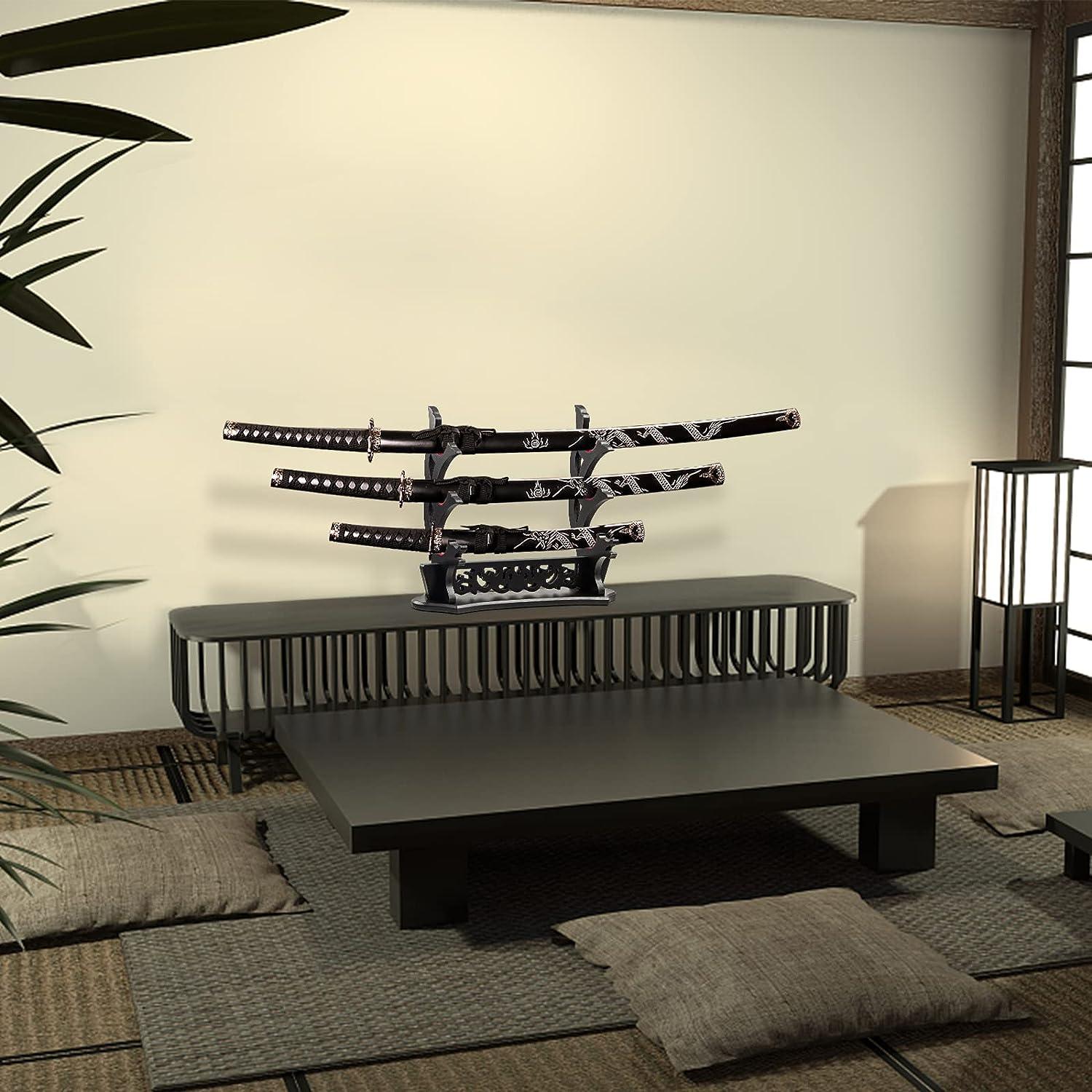 Ekkhysis 3-Tier Padded Hook Sword Stand for Katana, Rapier, Samurai ...