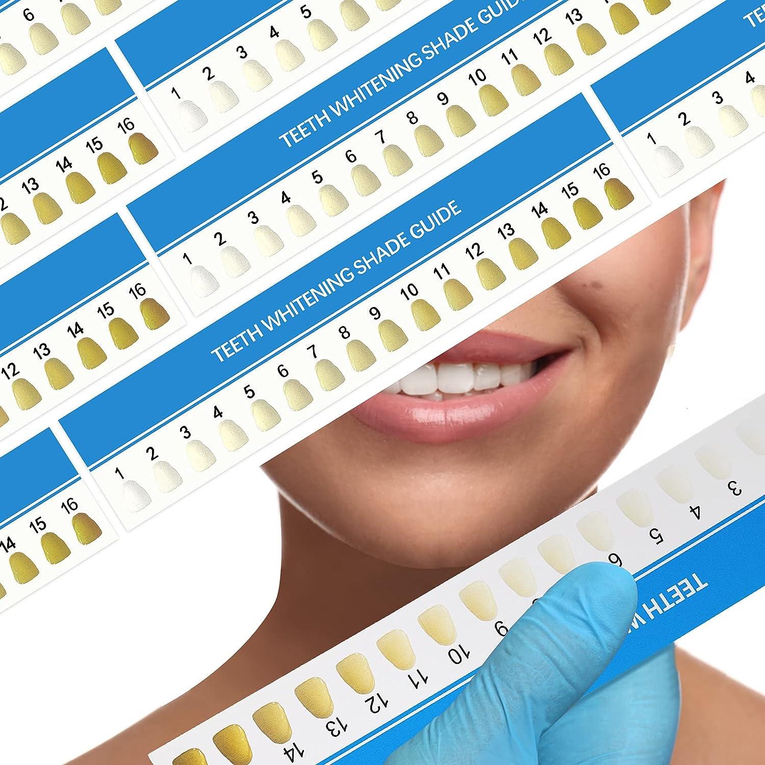 50-Piece Teeth Whitening Shade Guide for Porcelain Dental Color Cards ...