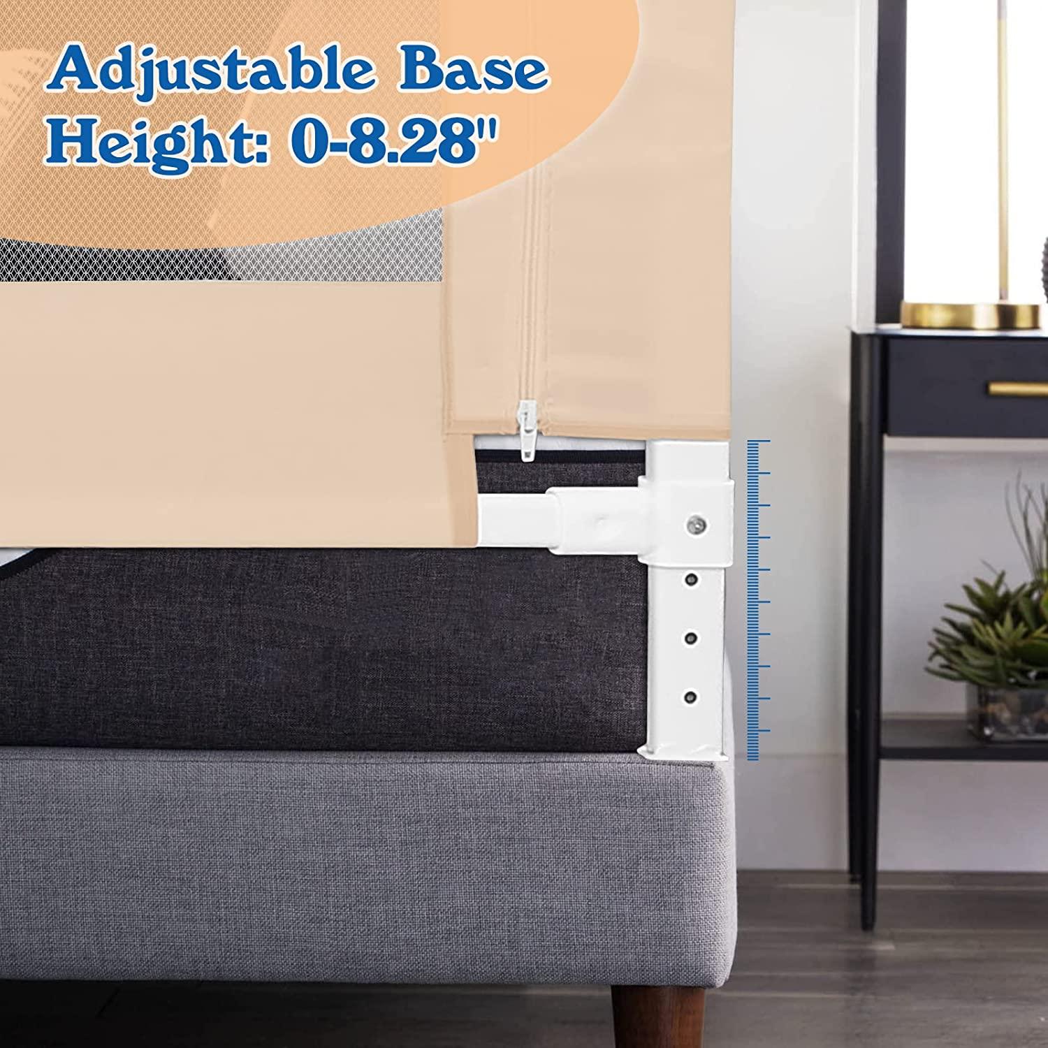 70 Inches Bed Rail for Toddlers Fold Down Safety Baby Bed Guard Swing ...