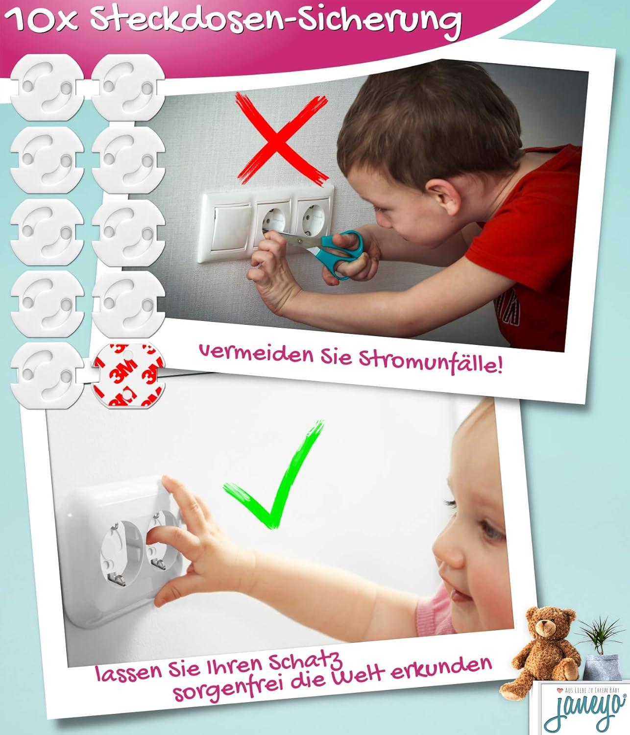 JANEYO Premium Child Safety Set - Cabinet Socket & Edge Protection for ...