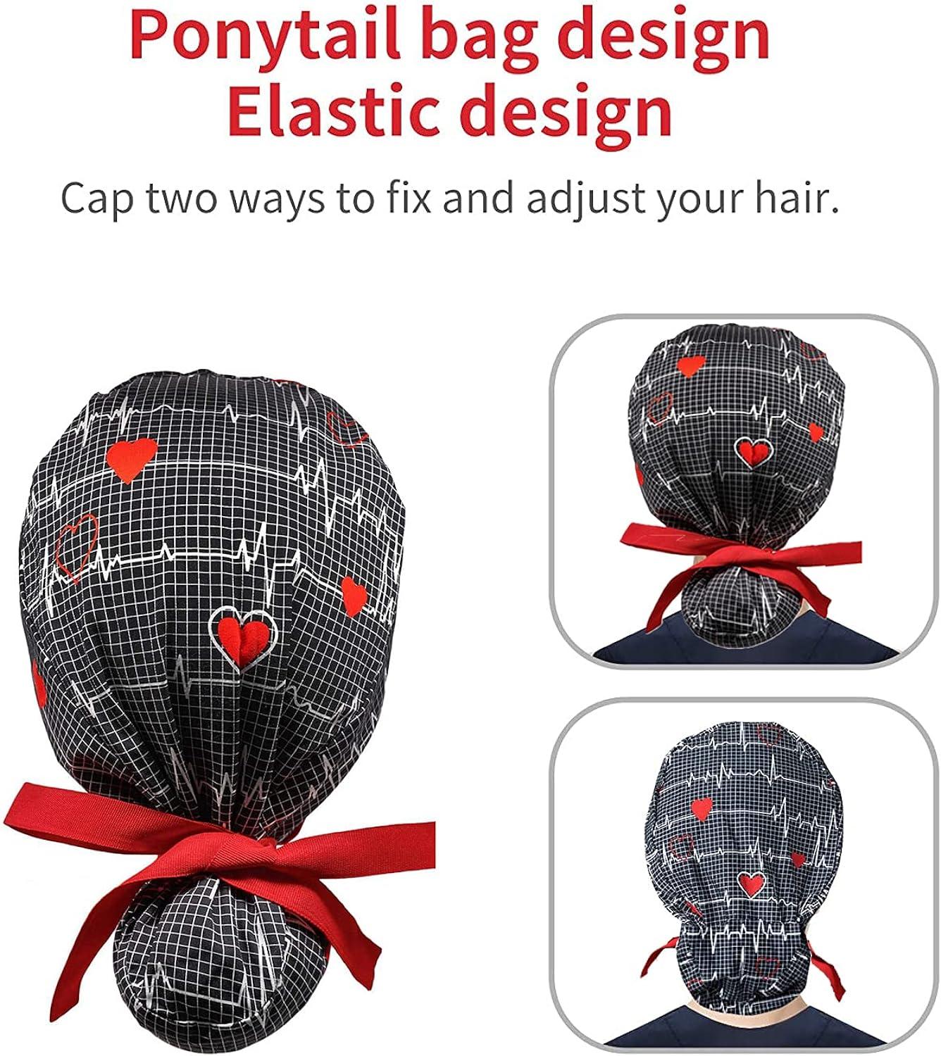 YUESUO 2 Pack Cotton Working Hats with Buttons and Sweatband ...