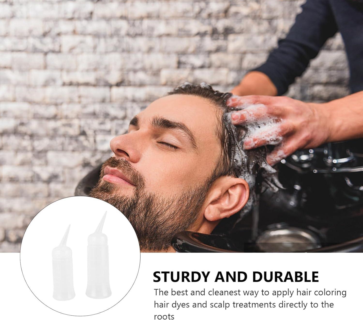 Minkissy Hair Dye Tools 2pcs Plastic Applicator Bottles with Angle Tip Empty Scale Applicator ...