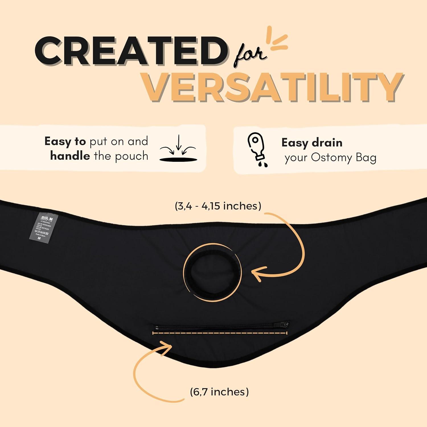 SIIL Ostomy belt for Men & Women Black. These Ostomy bag covers Acts as ...