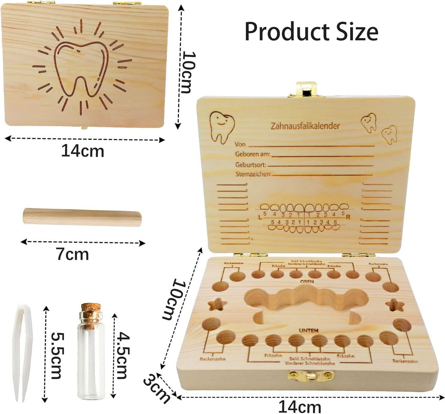 Sunshine Smile Wooden Milk Teeth Box | Baby Tooth Storage Souvenir ...