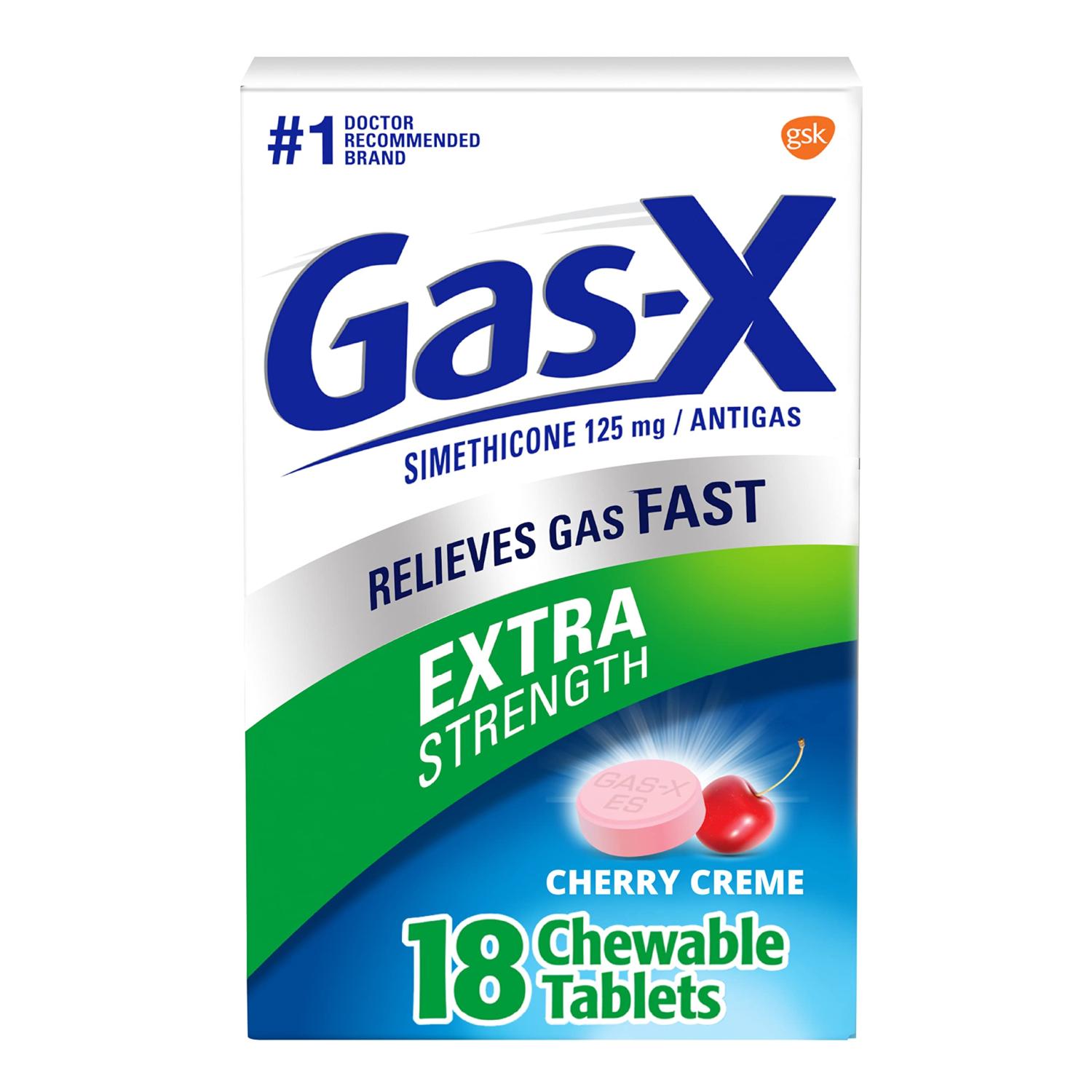 Gas-X Extra Strength Chewable Gas Relief Tablets - Cherry Flavor - 18 ...