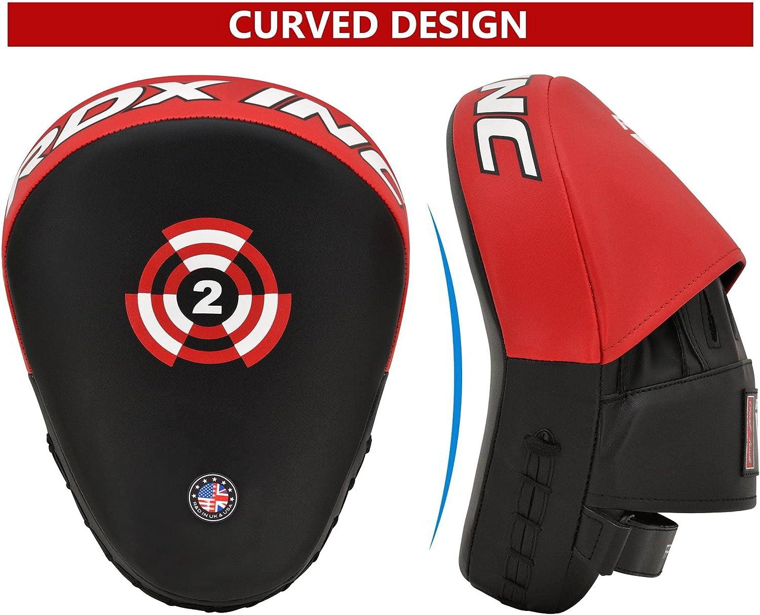 RDX Boxing Pads Focus Mitts - Maya Hide Leather Curved Hand Targets for ...