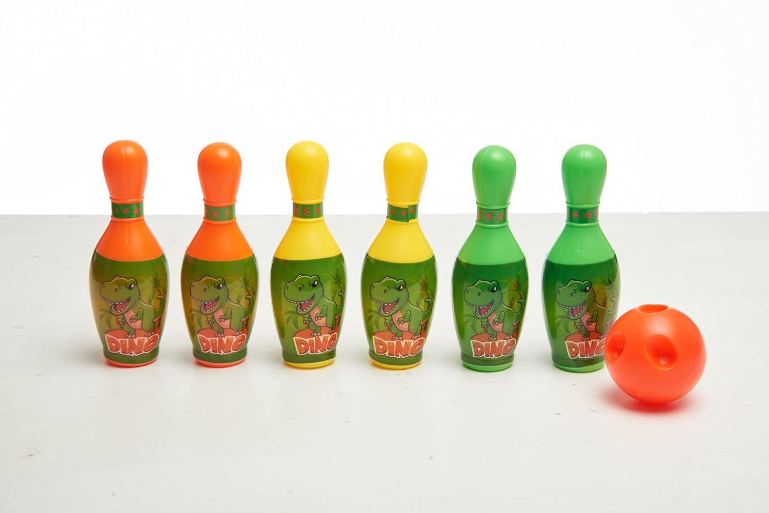 Dinosaur Glow in The Dark LED Bowling Set for Kids - Indoor Outdoor ...