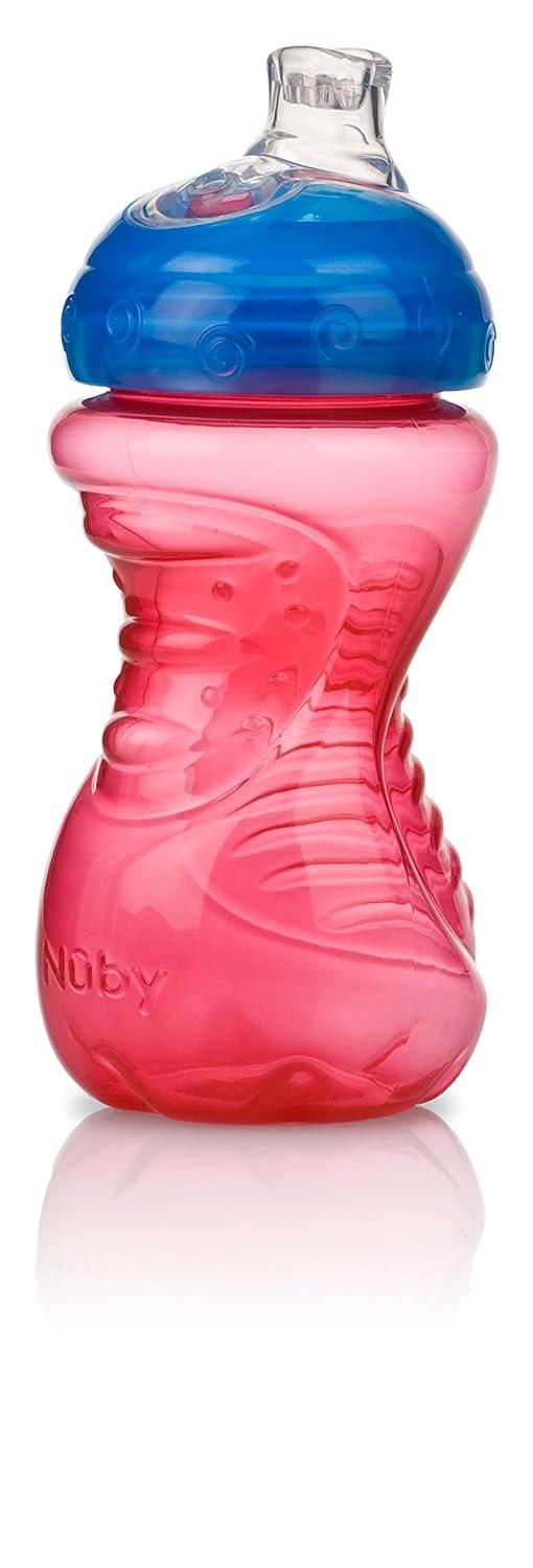 Nuby 2-Pack No-Spill Super Spout Easy Grip Cup 10 Ounce 6 Months + Red and Blue | Buy Now with ...