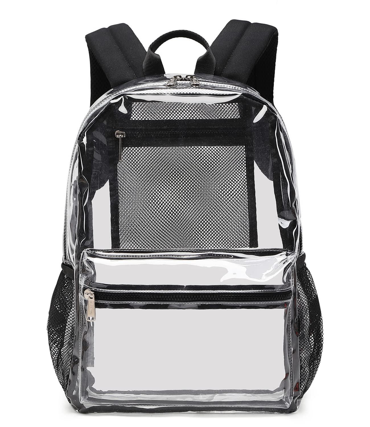 Abshoo Heavy Duty Clear Backpack (Black) - Stadium Approved Transparent ...