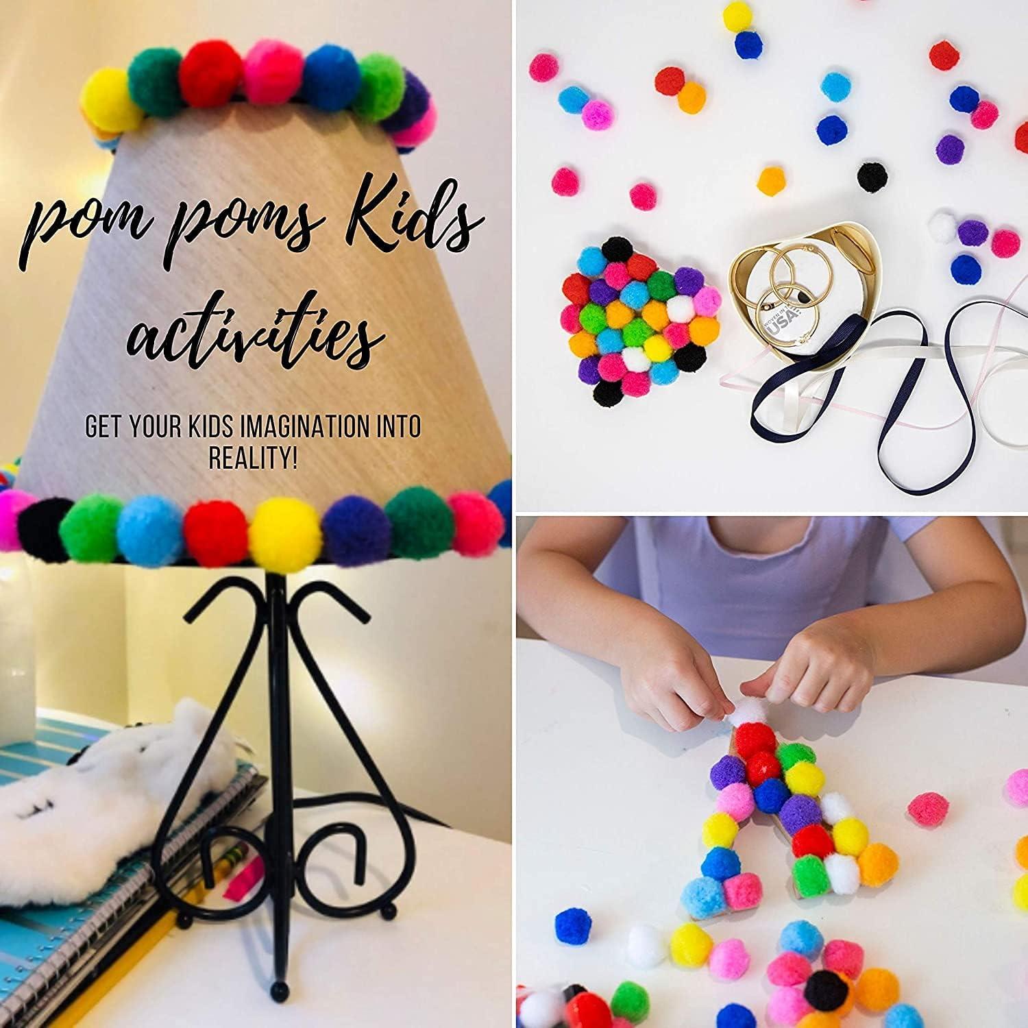 300 pcs 1 inch Black Pom Poms Balls in Reusable Zipper Bag - Arts and ...