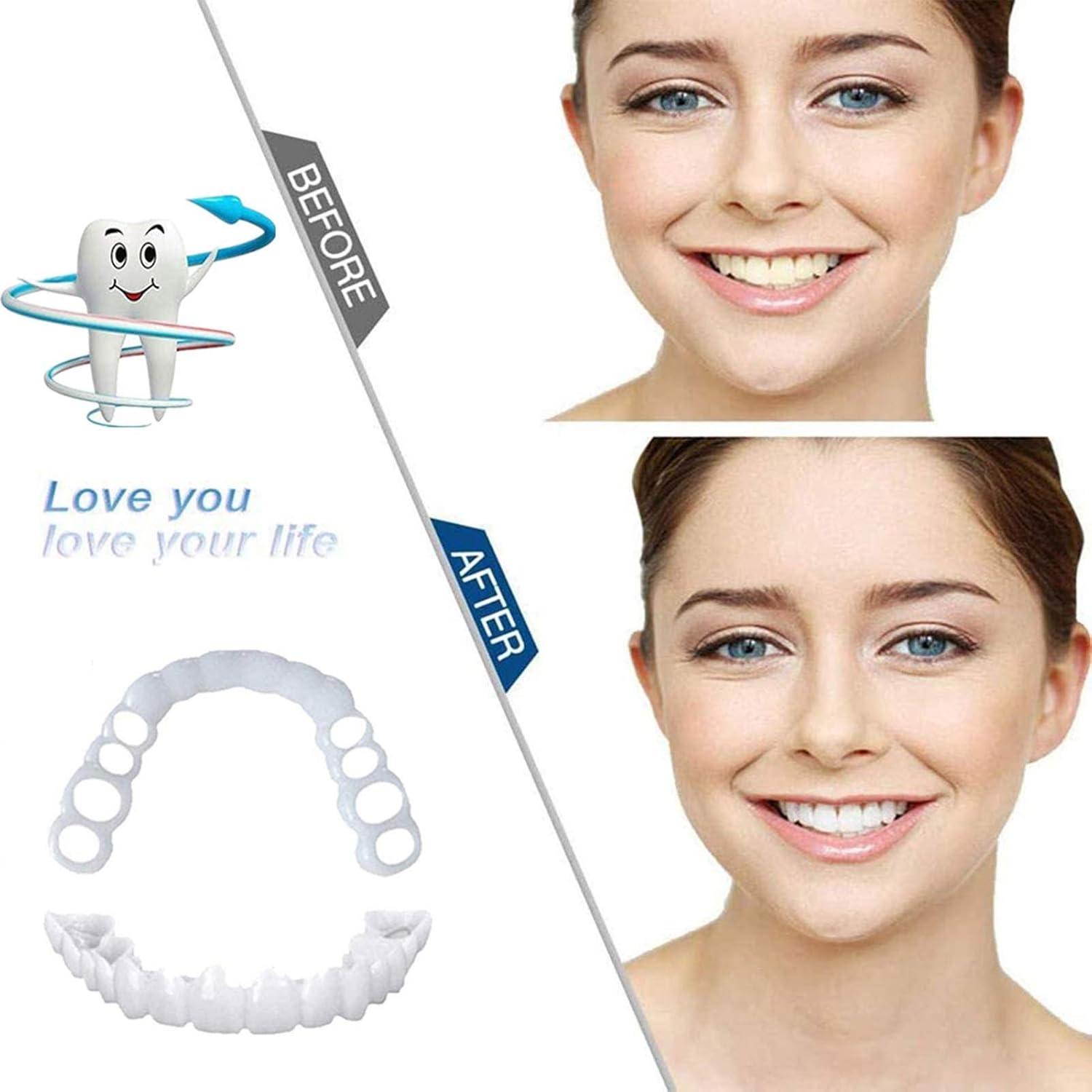 2 Pair Clip-On False Teeth for Perfect Smile | Comfortable Fit ...