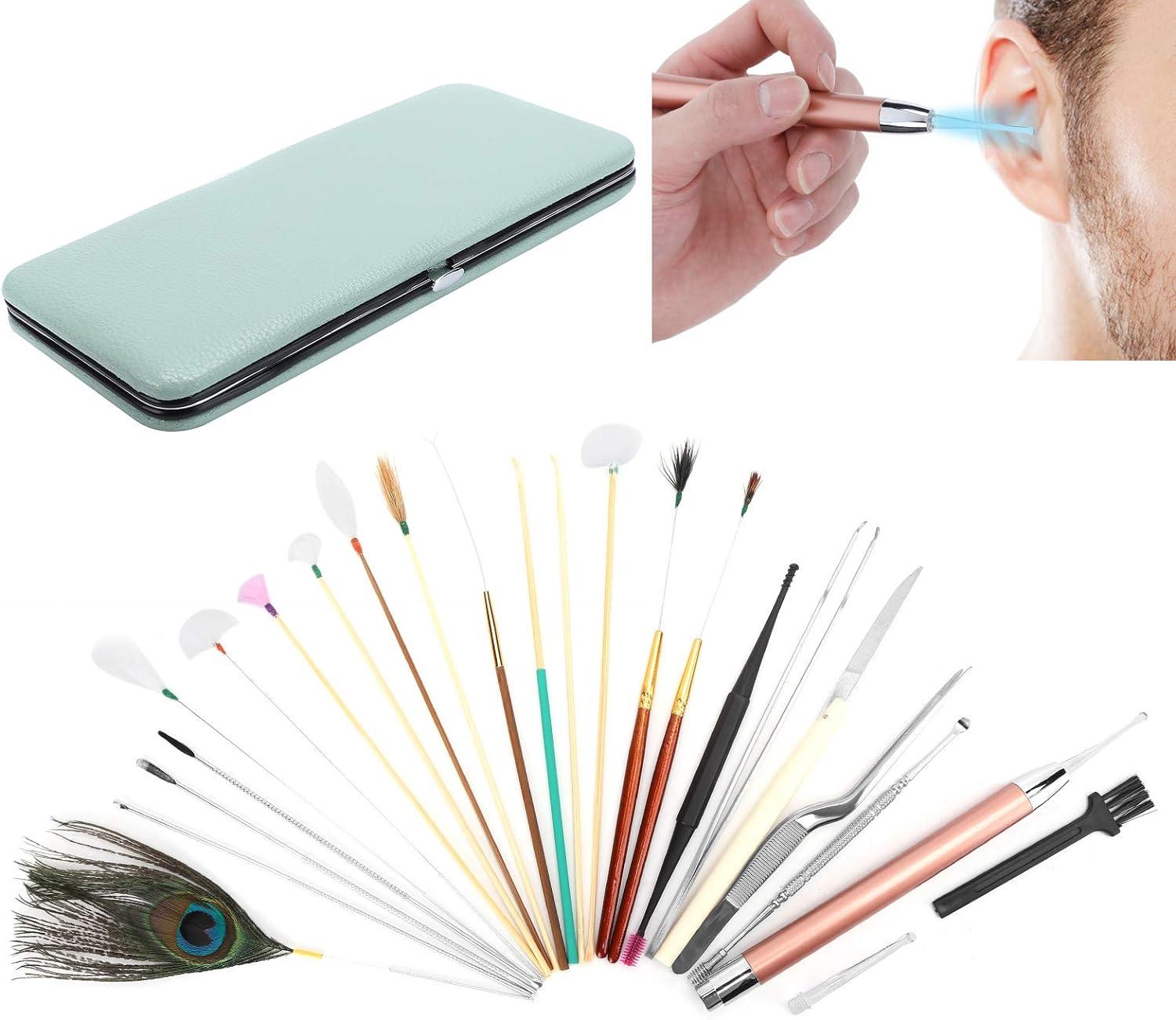 23Pcs Double Headed Stainless Steel Ear Spoons Set - Mint Green Ear Wax ...