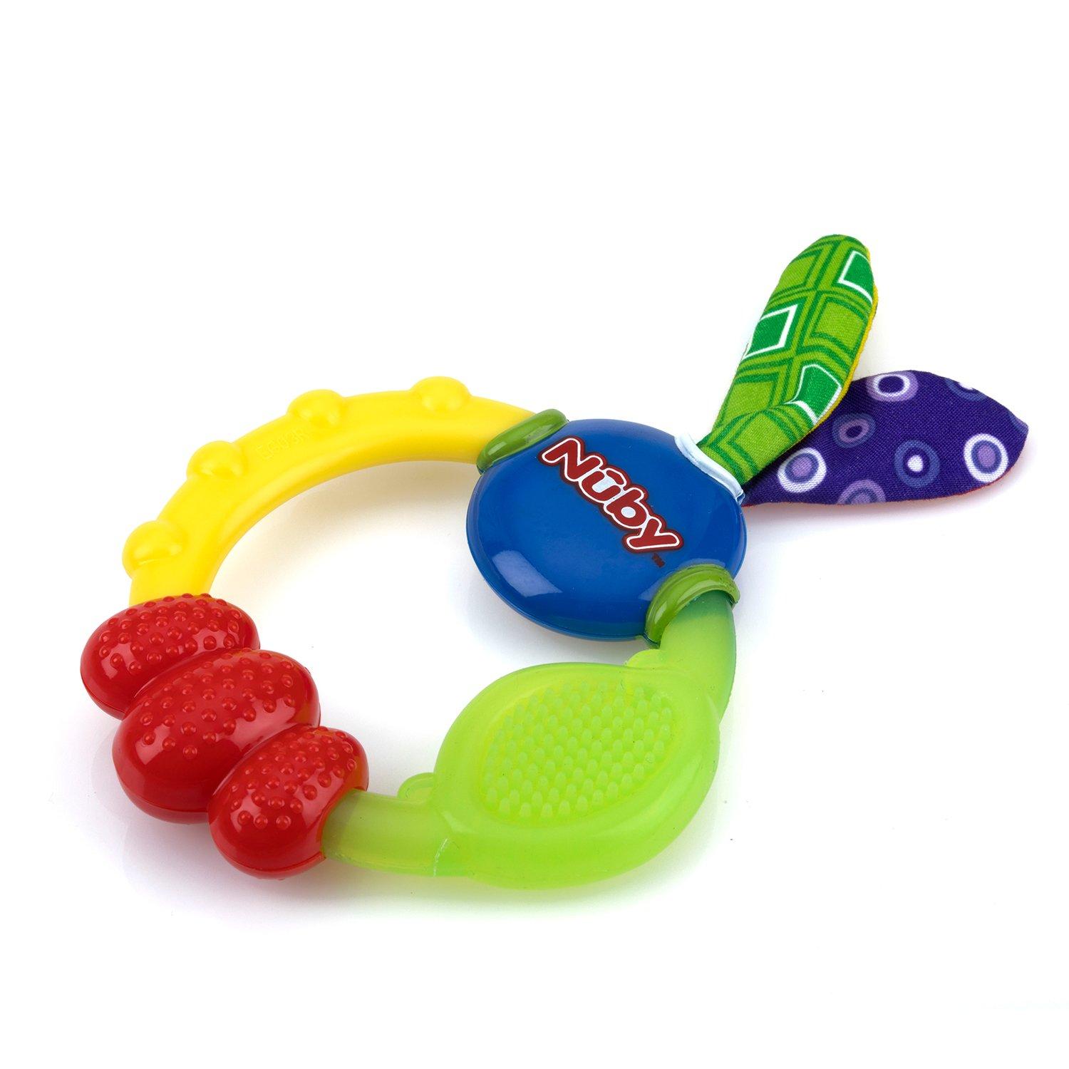 Nuby Wacky Teething Ring (2 Pack) - Soothing Baby Teether - 2 Count ...