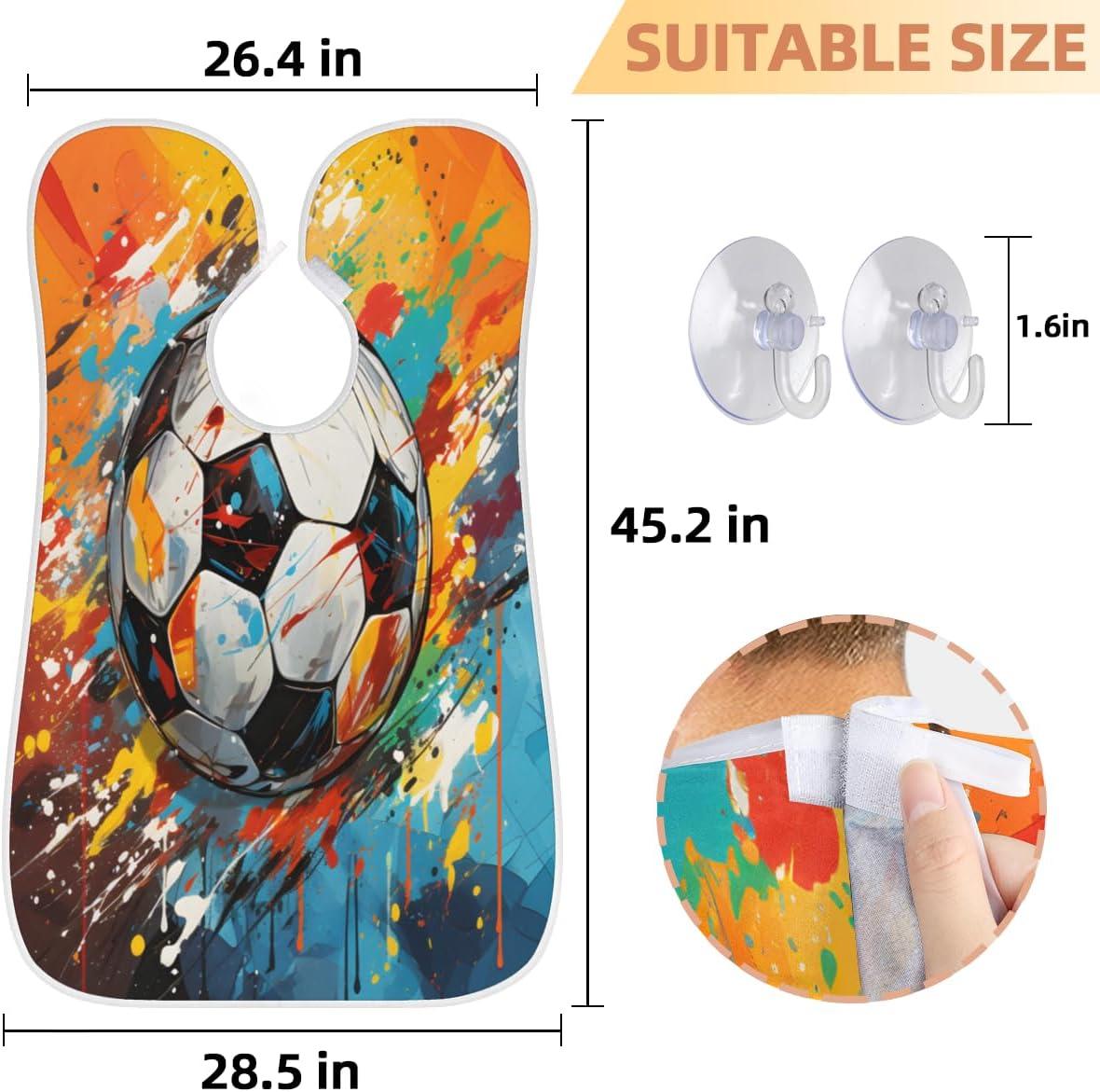 Colorful Paint Football Beard Bib Apron - Beard Hair Catcher for Men ...