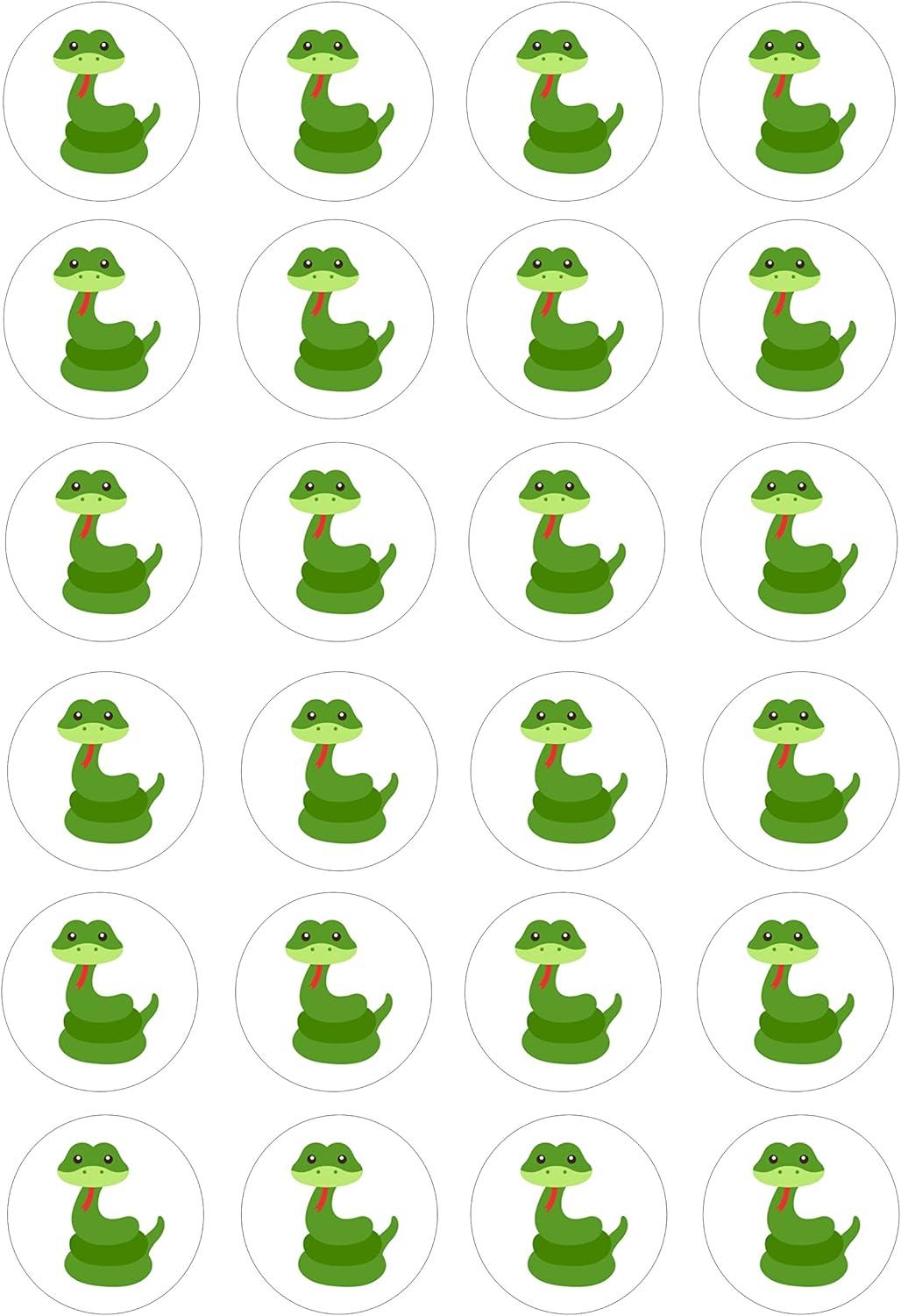 24 edible Snake snakes childrens party decorations Iced/Icing Cupcake ...