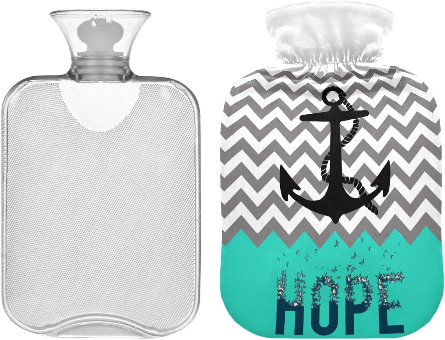 Naanle Nautical Anchor Hot Water Bottle 2L | Transparent Large Hot ...