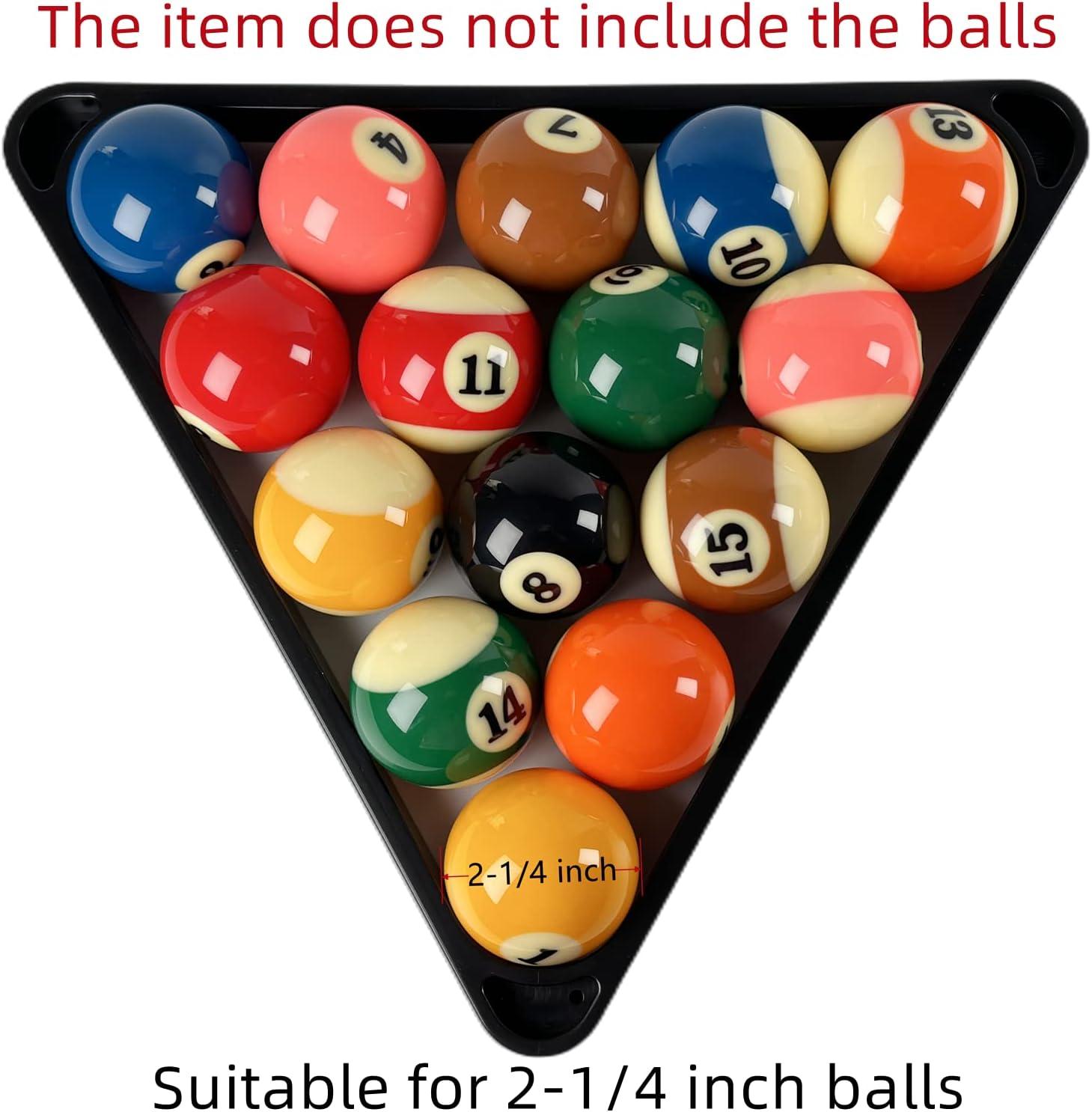 DETONY 15 Ball Triangle Rack for 2-1/4 Pool Ball - Black ABS Plastic ...