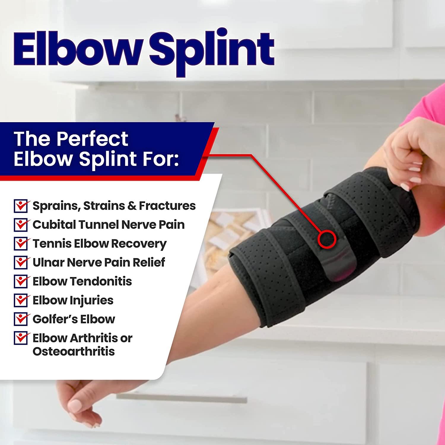 Elbow Splint for Tendonitis & Cubital Tunnel Brace - Tennis Elbow ...