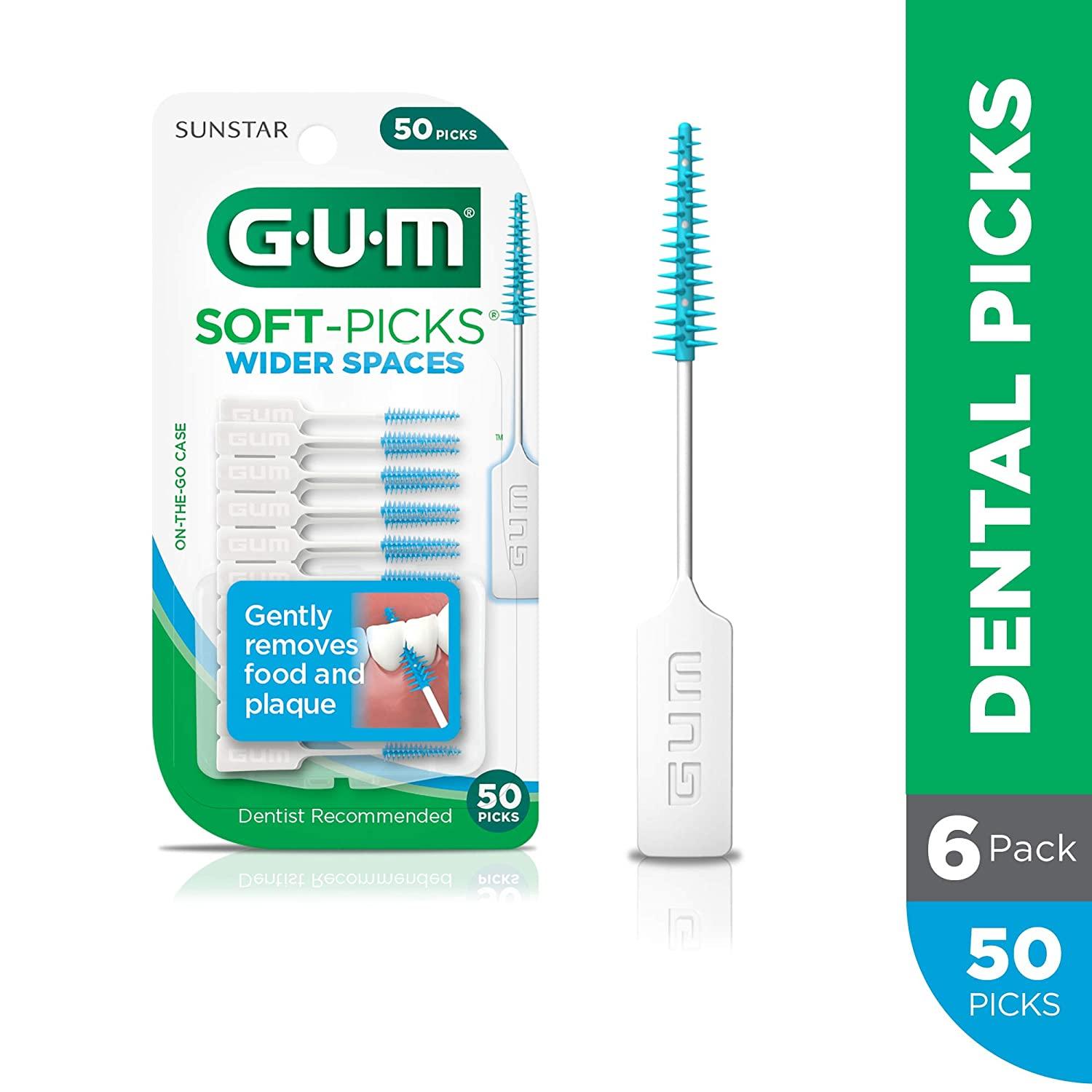 GUM - 10070942002360 Soft-Picks Wider Spaces Dental Picks, 50 Count ...