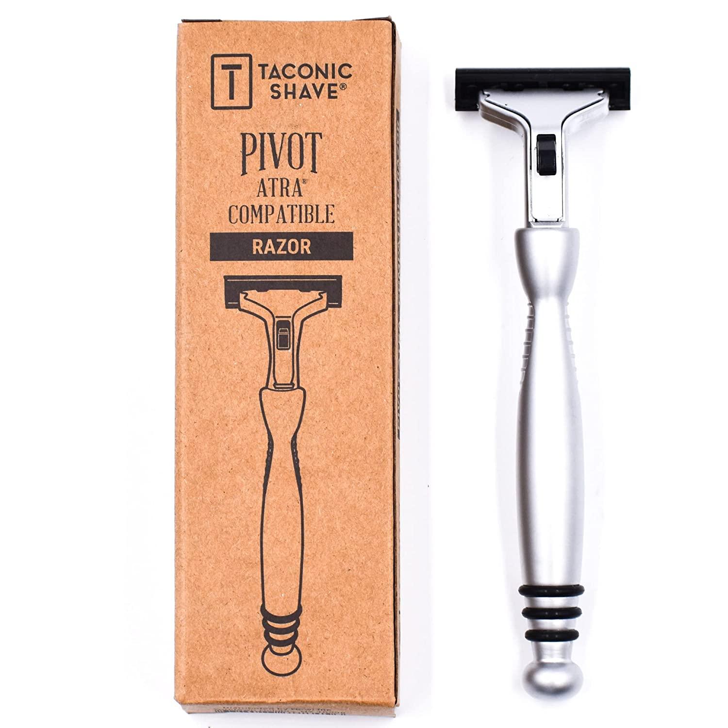 Chrome ATRA Compatible Twin Blade Razor + 10 Personna Pivot Plus Blades ...