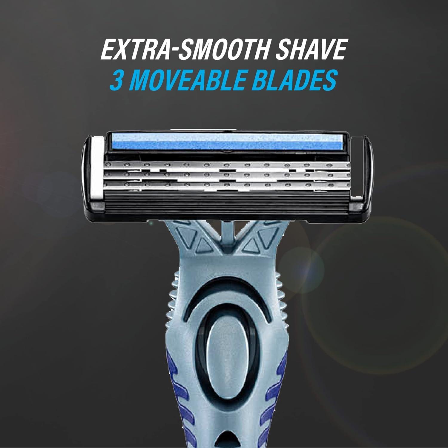 BIC Flex 3 Triple Blade Razor Blades for Men With Moving Blade Heads ...