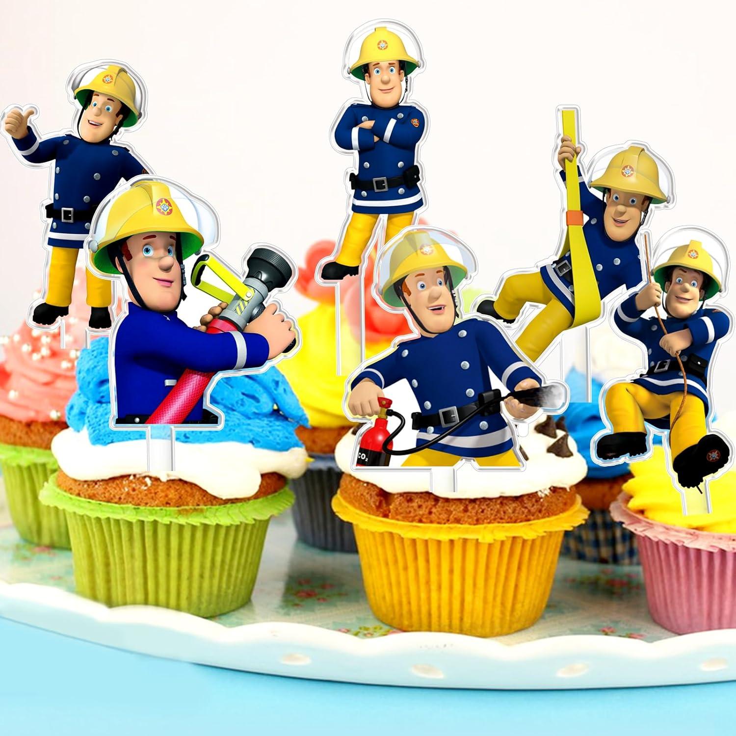 Birthday Cake Decoration Fire Brigade Birthday Decoration 4 Years Boys ...