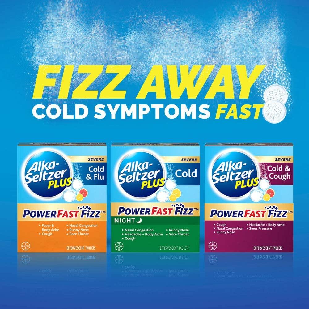 Alka-Seltzer Plus Severe Night Cold Effervescent Tablets 20ct - Fast ...