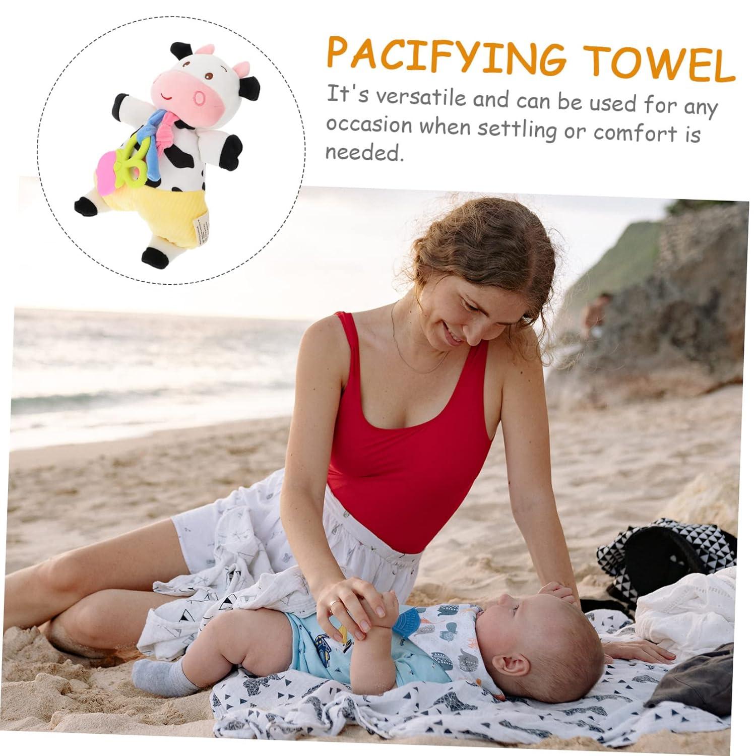 Toyvian Soothing Towel - Super Soft Plush Baby Calming Toy for Boys | Elastic Blanket and Animal ...