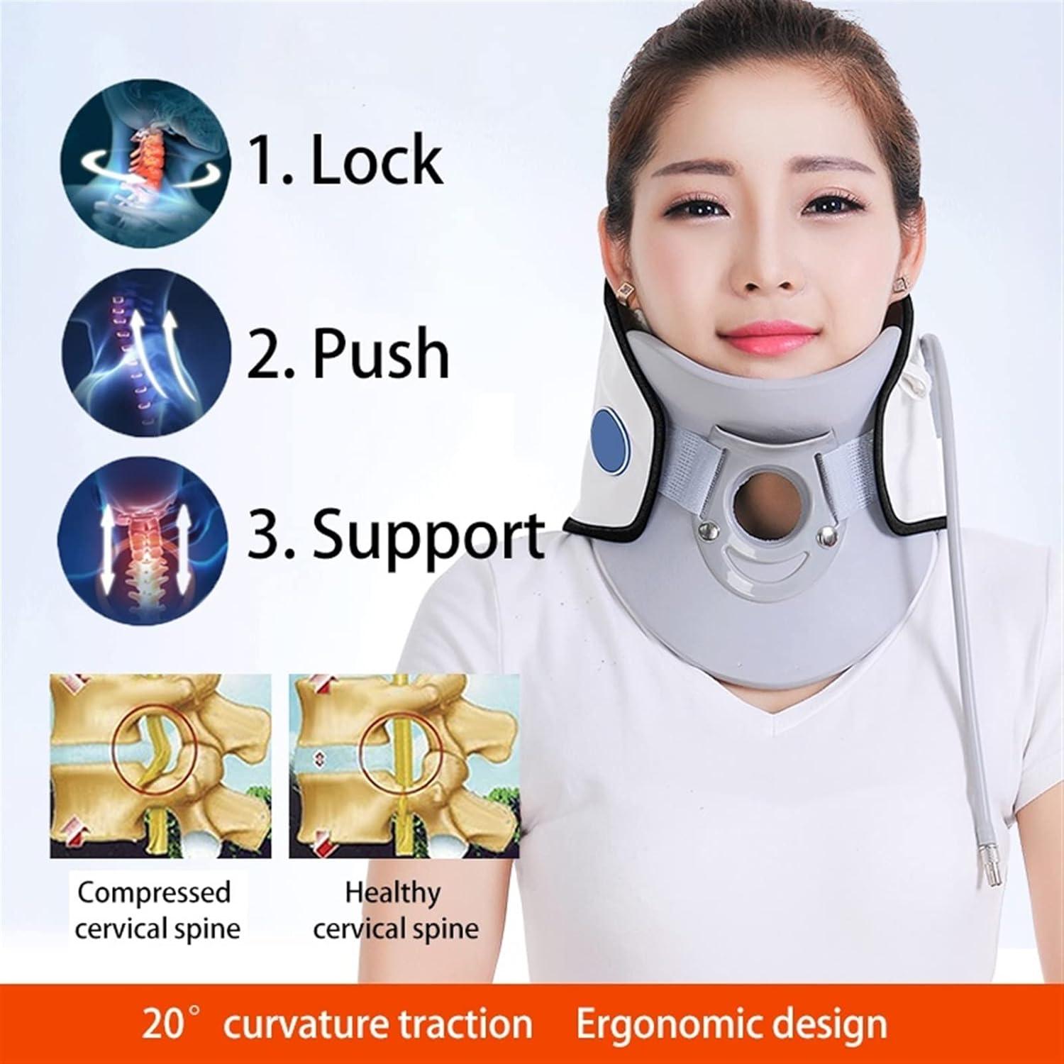 Adjustable Cervical Traction Collar - Inflatable Neck Device for Home ...