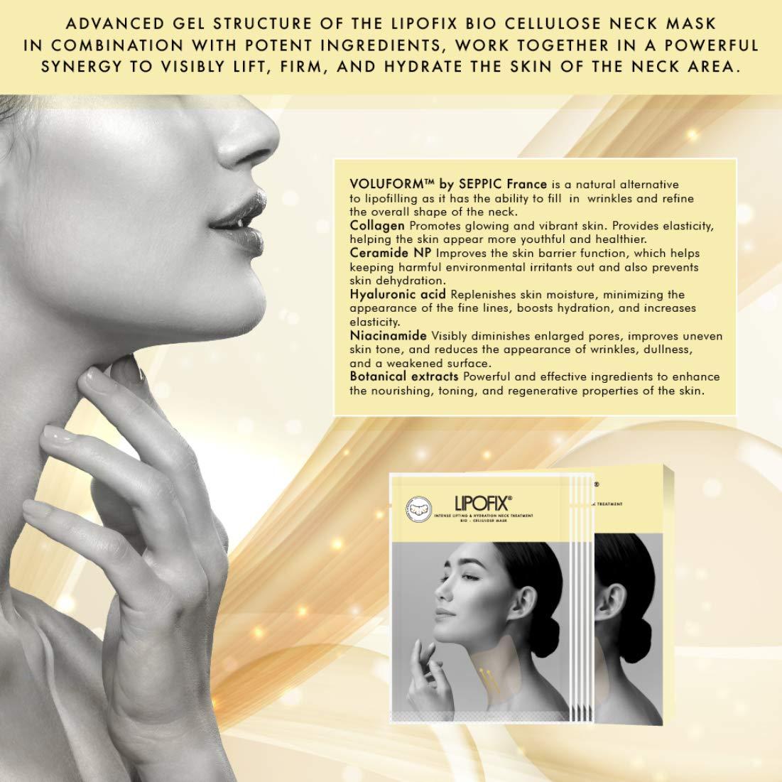 LIPOFIX Neck Lifting Bio-Cellulose Mask - Hydrating Firming Treatment ...
