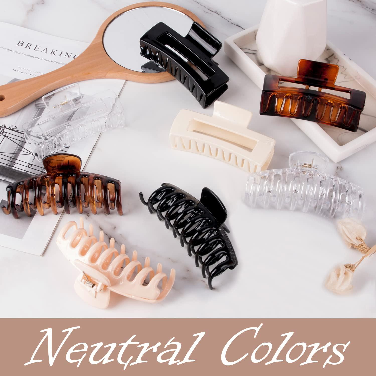 Large Hair Claw Clips 8 Pack - Strong Hold Claw Clips for Thick Hair ...