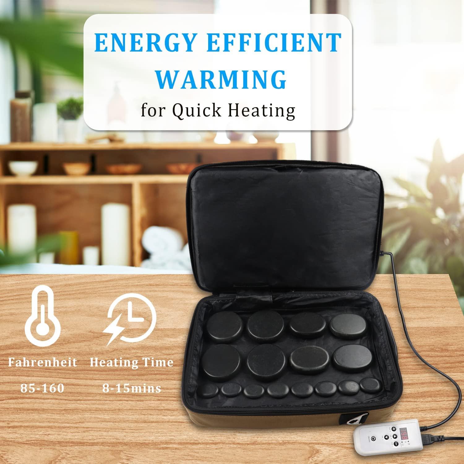 Goodtar Portable Hot Stones Warmer Set Spa Salon Massage Digital ...