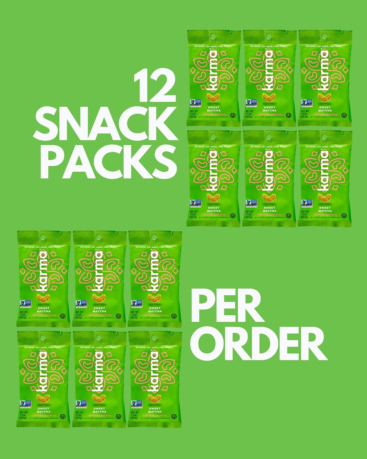 Karma Nuts Sweet Matcha Cashews with Skin - Whole Roasted Vegan Snack ...