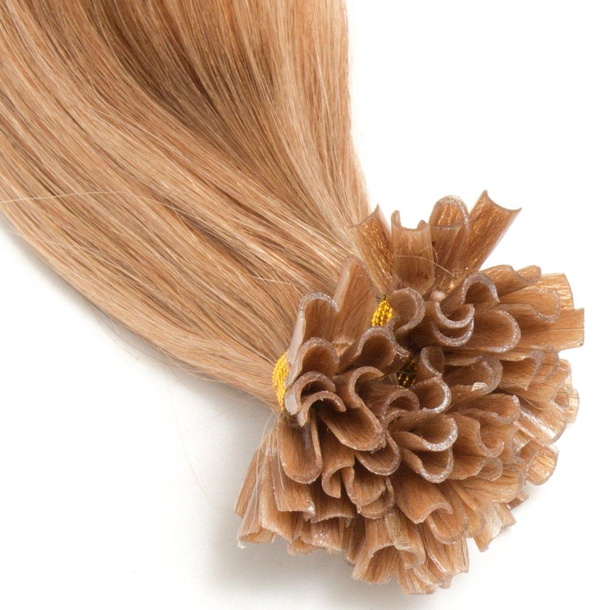 Dark Blonde Bonding Extensions - 100% Remy Real Hair 50cm U-Tip Keratin ...