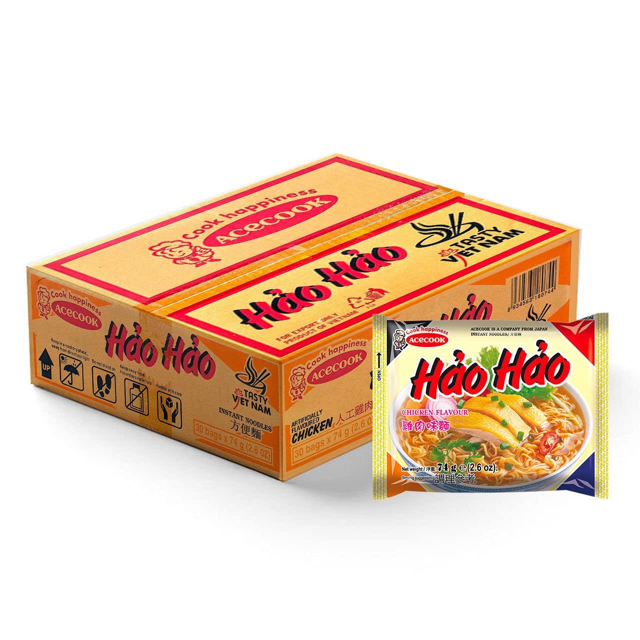 Acecook Hao Hao Instant Noodle Chicken Flavour 74g (Pack of 30) | Buy Now with Express ...