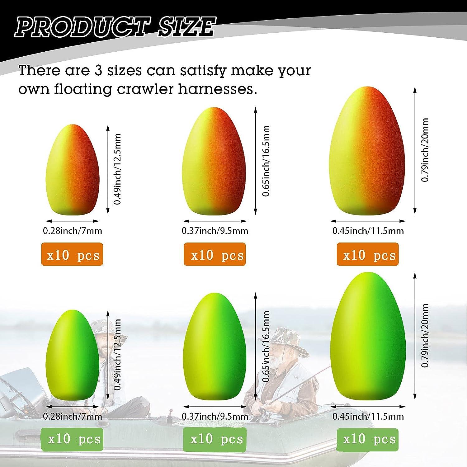 Skylety 60 Pieces Foam Bullet Fishing Snell Rig Floats for Trout ...