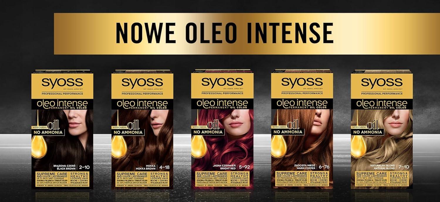 Syoss Oleo Intense Hair Dye - Permanent 3-10 Deep Brown Color with ...