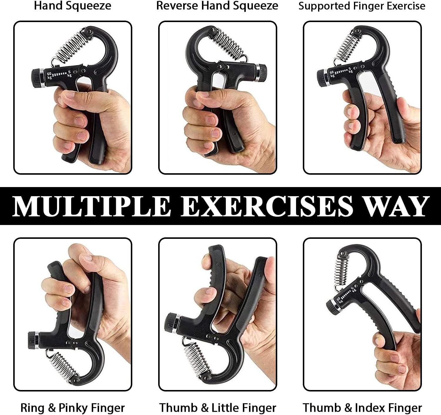 Premium Adjustable Hand Trainer - 5-60 kg Forearm & Grip Strength ...