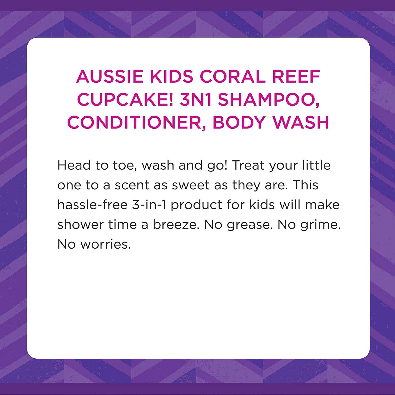 Aussie Kids Coral Reef Cupcake 3-In-1 Shampoo, Conditioner & Body Wash ...