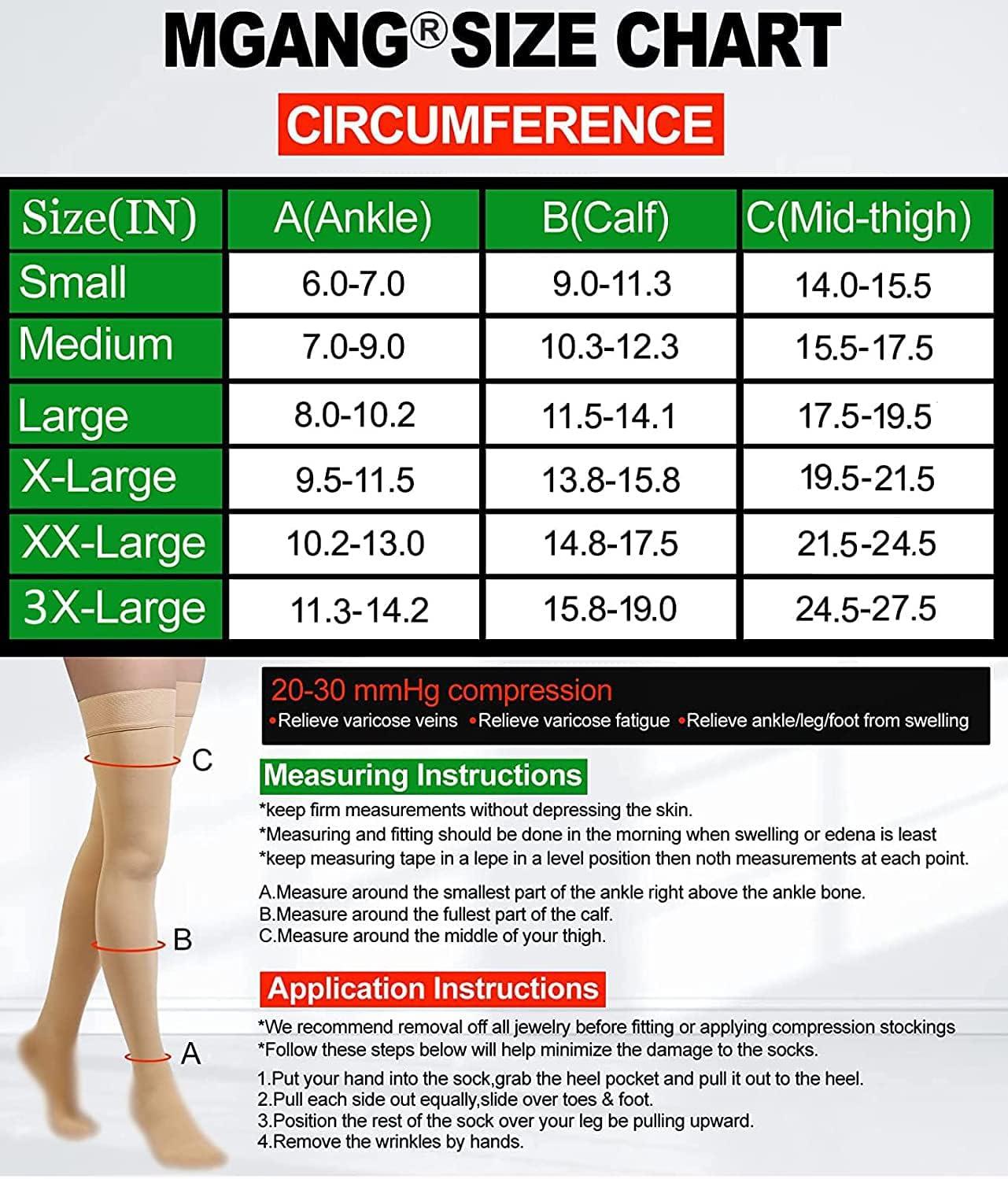 Footless Thigh High Compression Stockings - Unisex 20-30mmHg Gradient ...