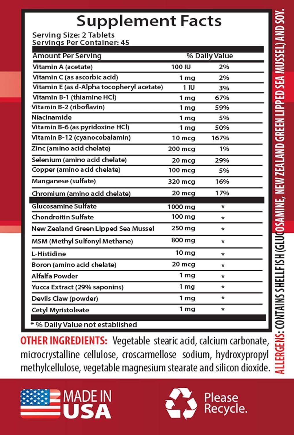 Men's Bone Vitamins - Advanced Joint Matrix Complex with Manganese ...
