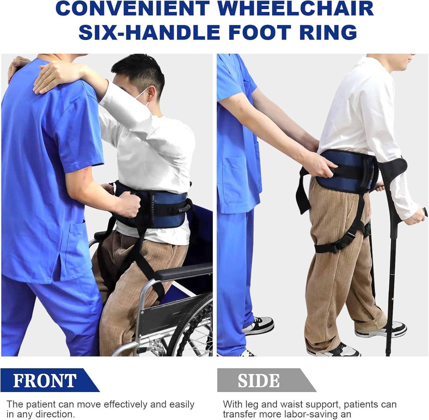 Transfer Gait Belt with 6 Handles & Leg Loops - Dark Blue Ideal for ...