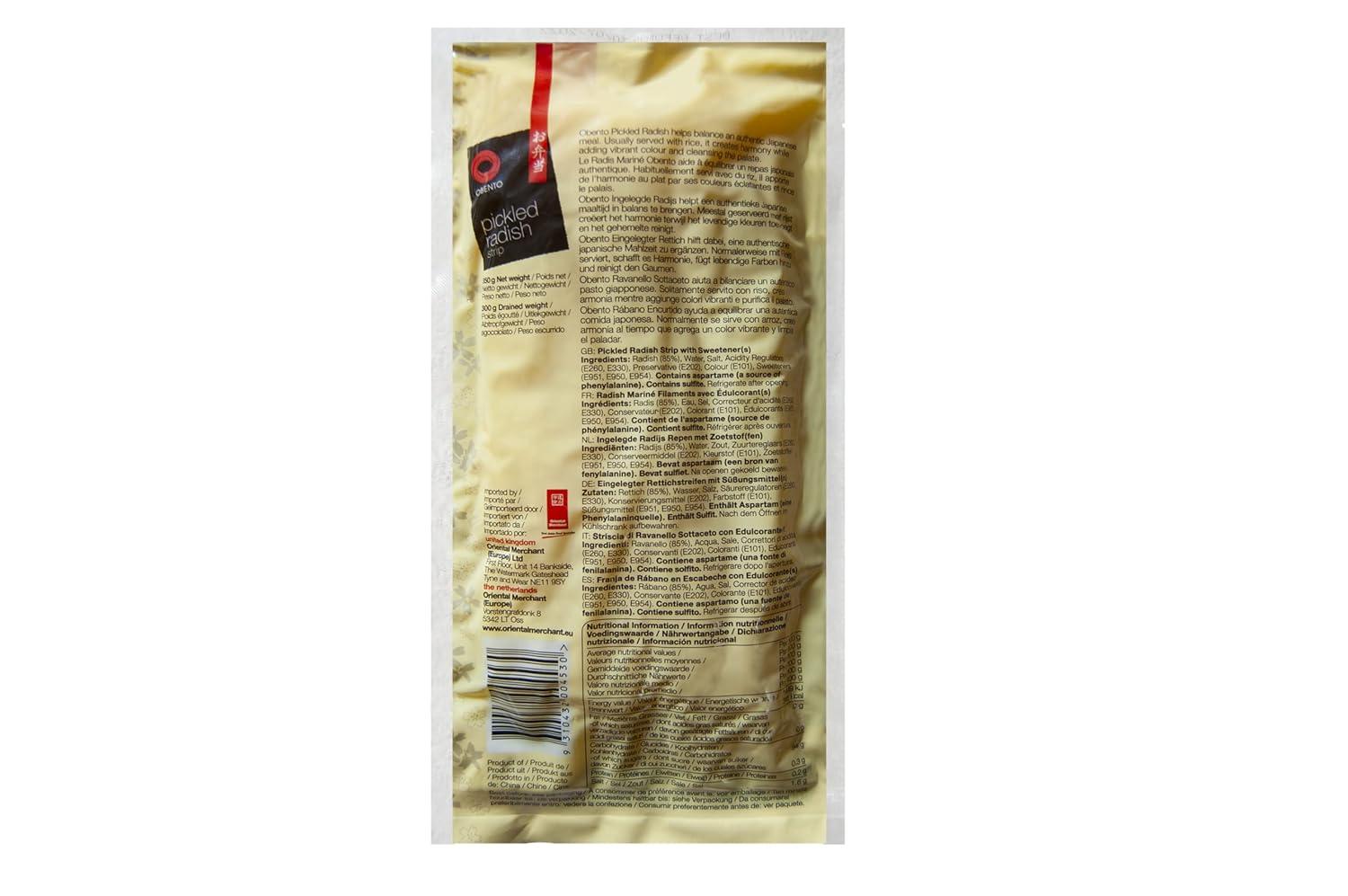 Obento Pickled Radish Strips 350g - Authentic Japanese Flavor for ...