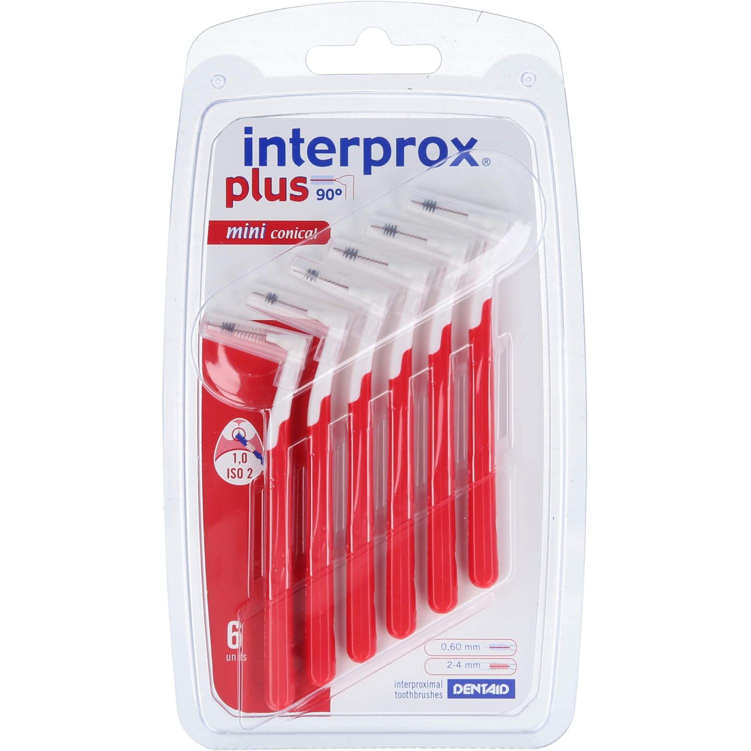 Interprox Plus Mini Conical Interdental Brushes - Red 6 Pieces | Best ...