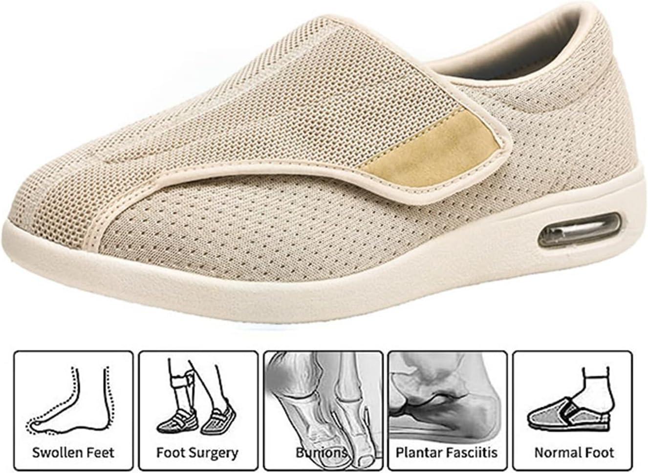 Men's Diabetic Edema Shoes - Adjustable Lightweight Non-Slip Sneakers ...