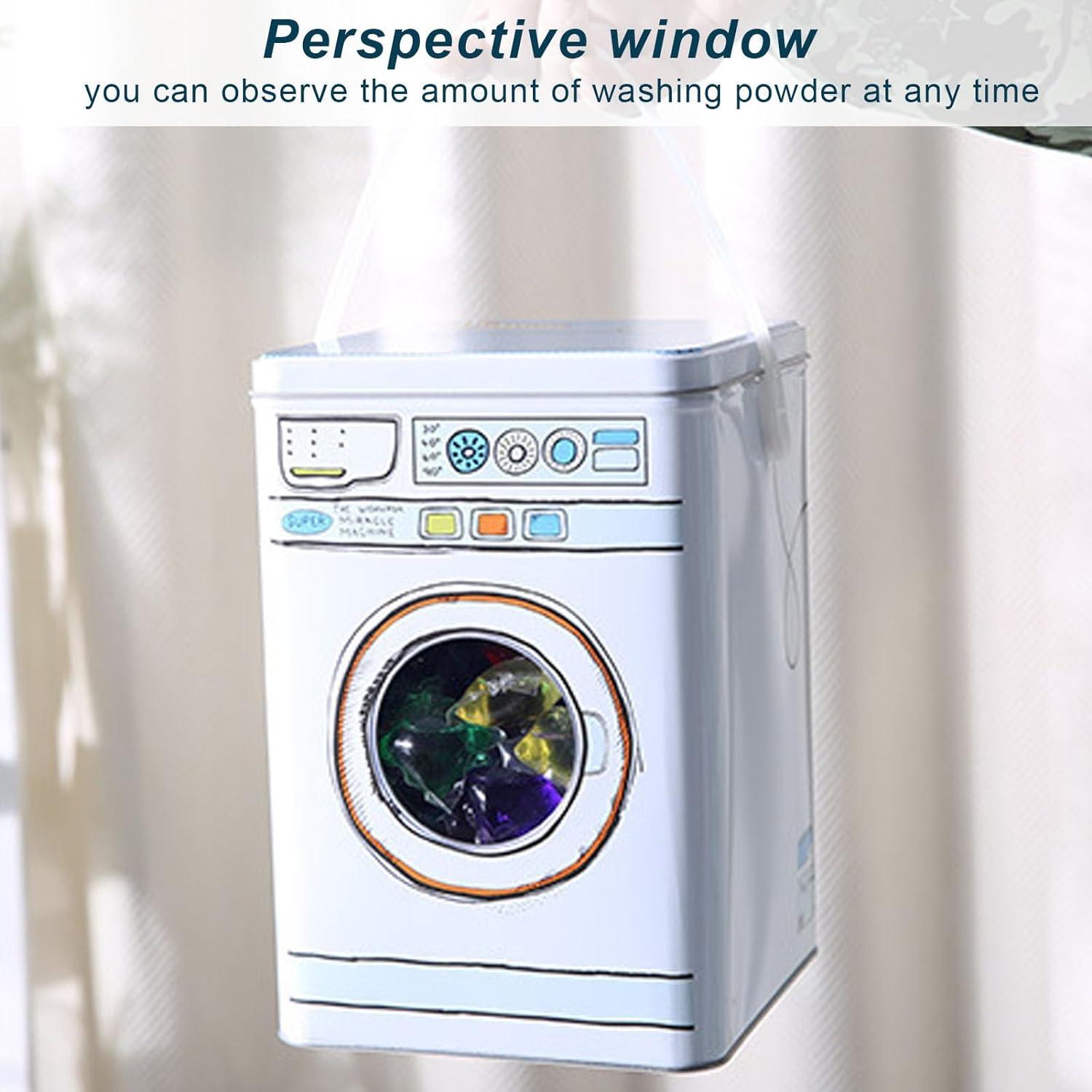 HERCHR Powder Laundry Detergent Container Cute Washing Machine Shape ...