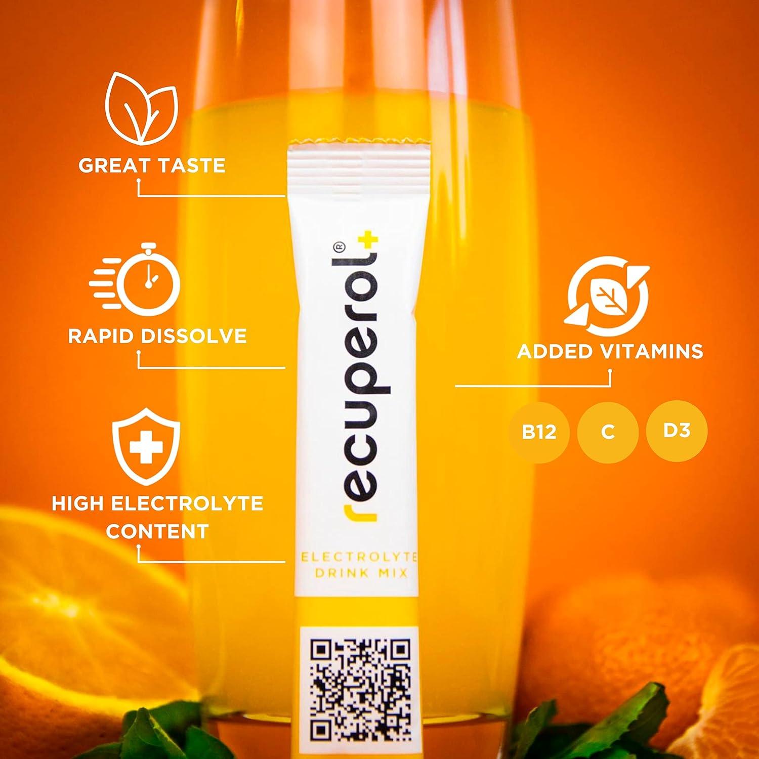 Recuperol Electrolyte Powder Supplement - 90 Sachets for Dehydration ...