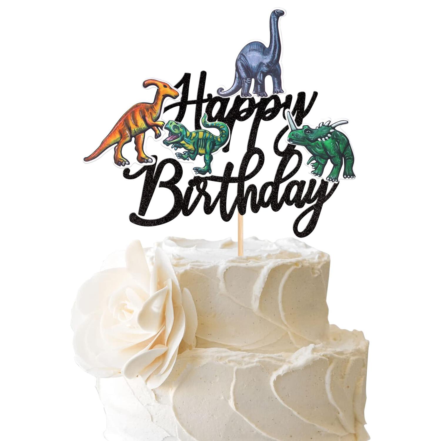 Dinosaur Cake Toppers - 1 Piece Roar Rex for Kids Birthday & Baby ...