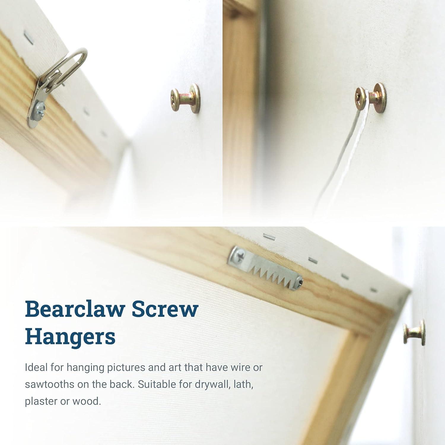 Bear Claw Screw Hanger Gold - 30lb Picture Hooks - 4-in-1 Hanging ...