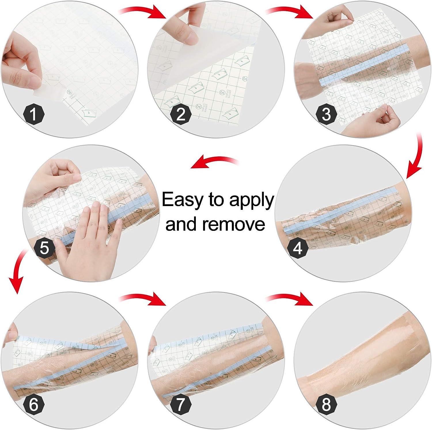 Waterproof Transparent Film Dressing Bandages - 9x9 Inch (24 Pack ...